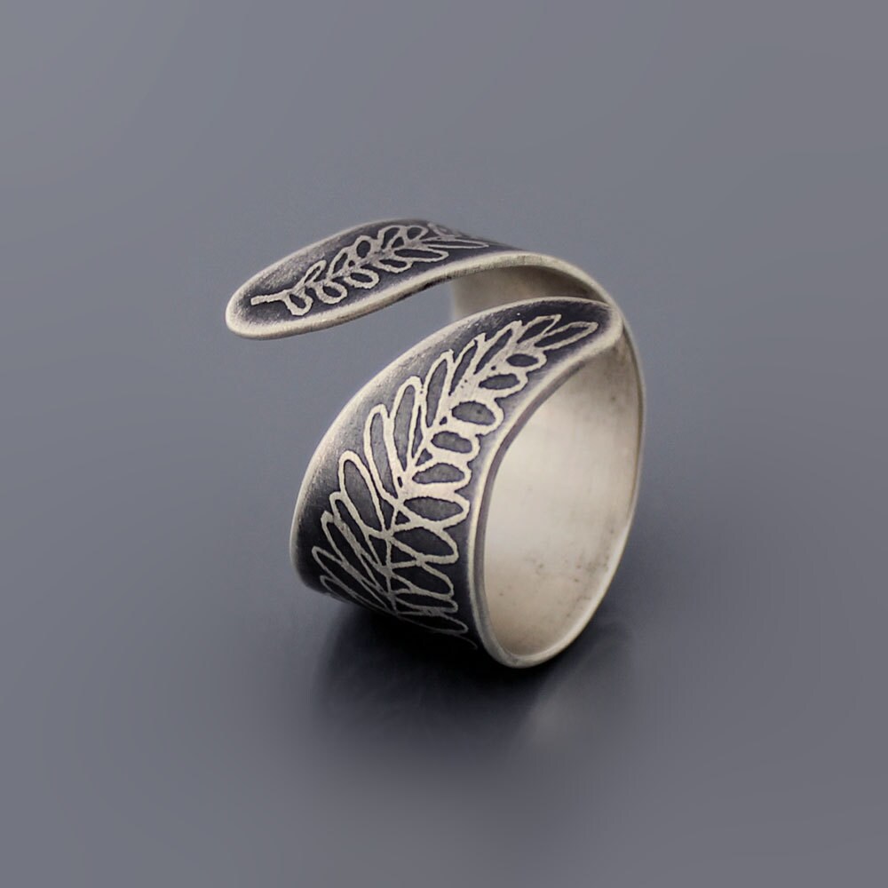 Sterling Silver Fern Ring | Etsy