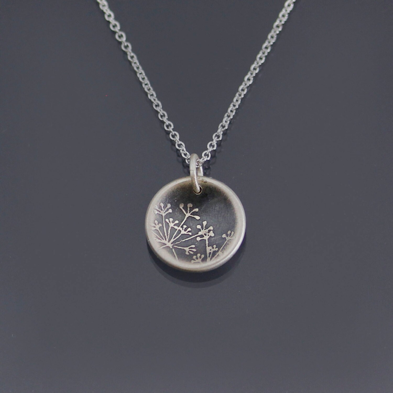 Tiny Cupped Sterling Silver Queen Anne's Lace Necklace - Etsy