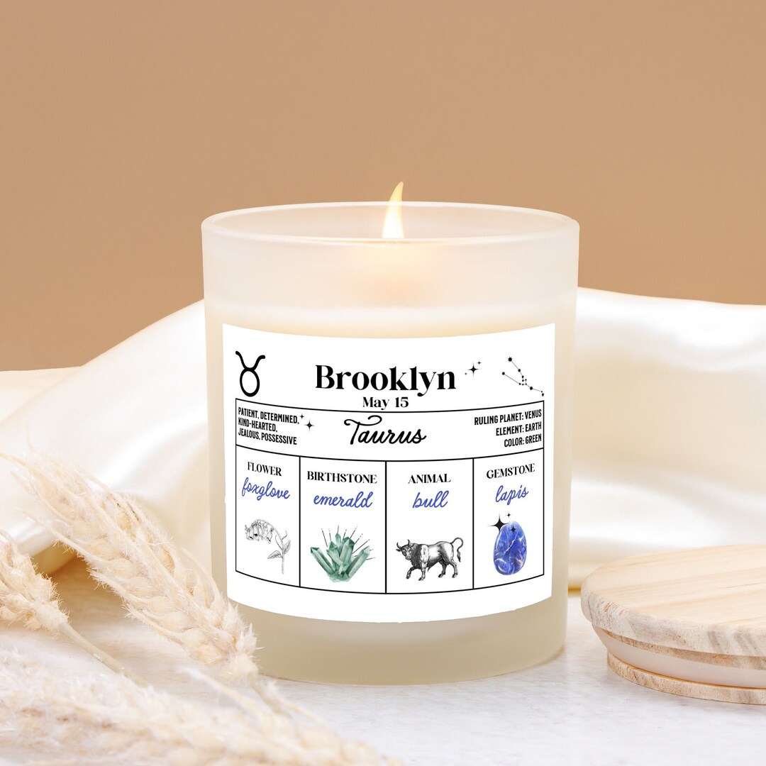 Custom Candle for Birthday, Zodiac Candle, Personalized Candle, Flower ...