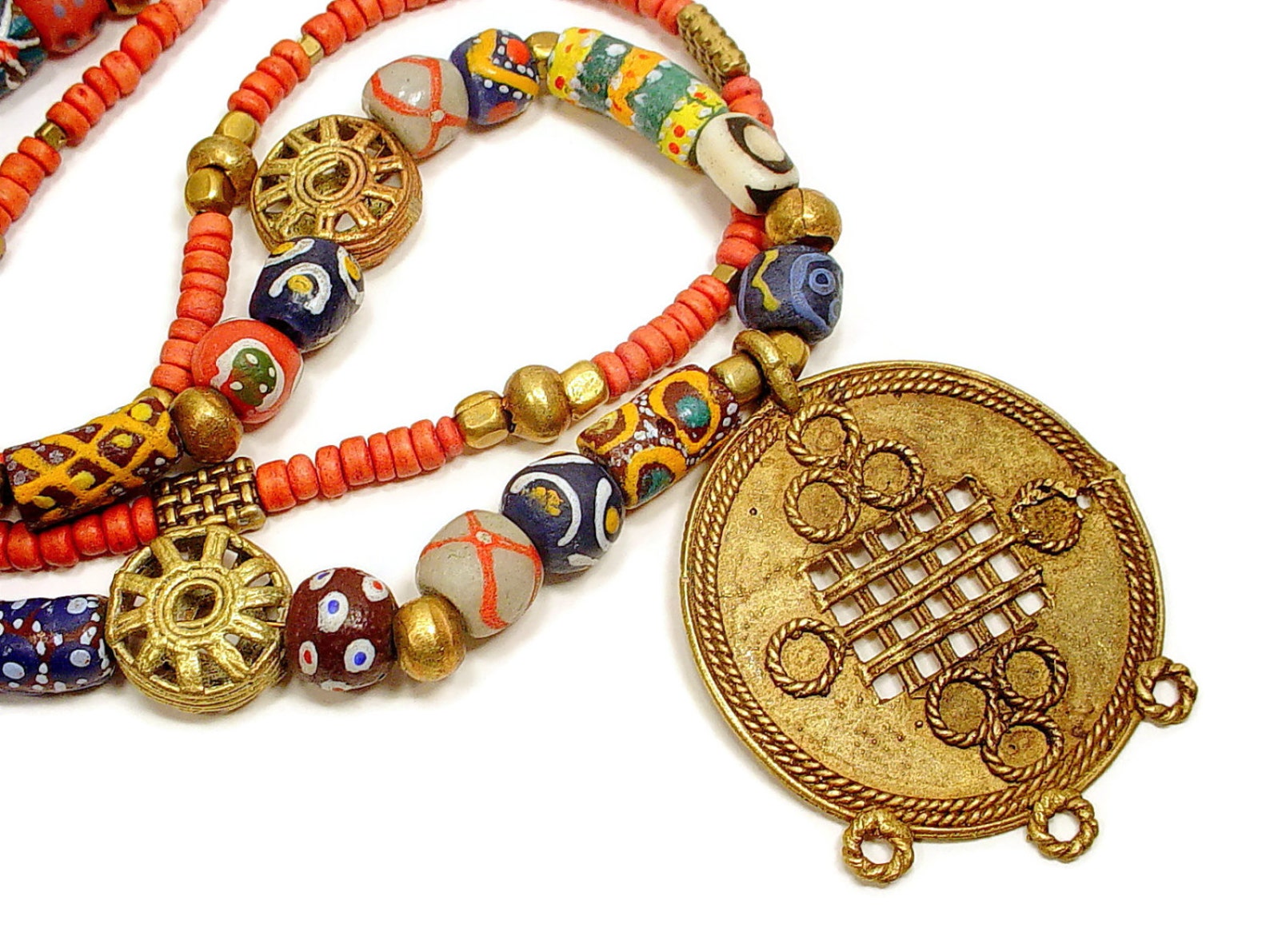 Price Reduced. Necklace With Ghana Brass Gold Weight Pendant - Etsy