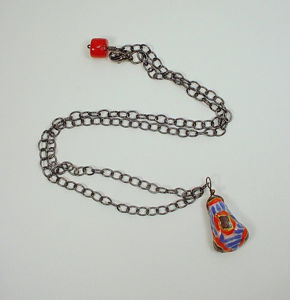 Pendant Necklaces With African Kiffa Beads With Choice of Gold Tone or ...