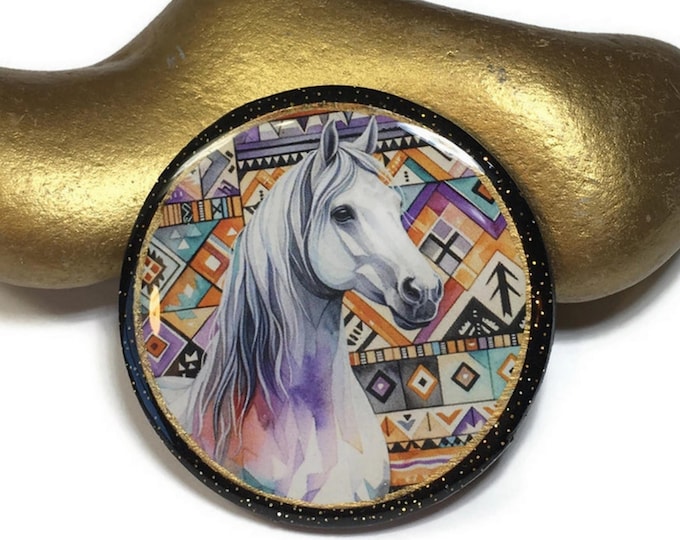 Polymer Clay White Horse Pendant Bead Embroidery Components - Etsy