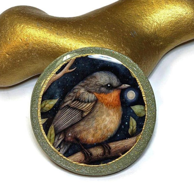 Resin Robin Pendant - Etsy