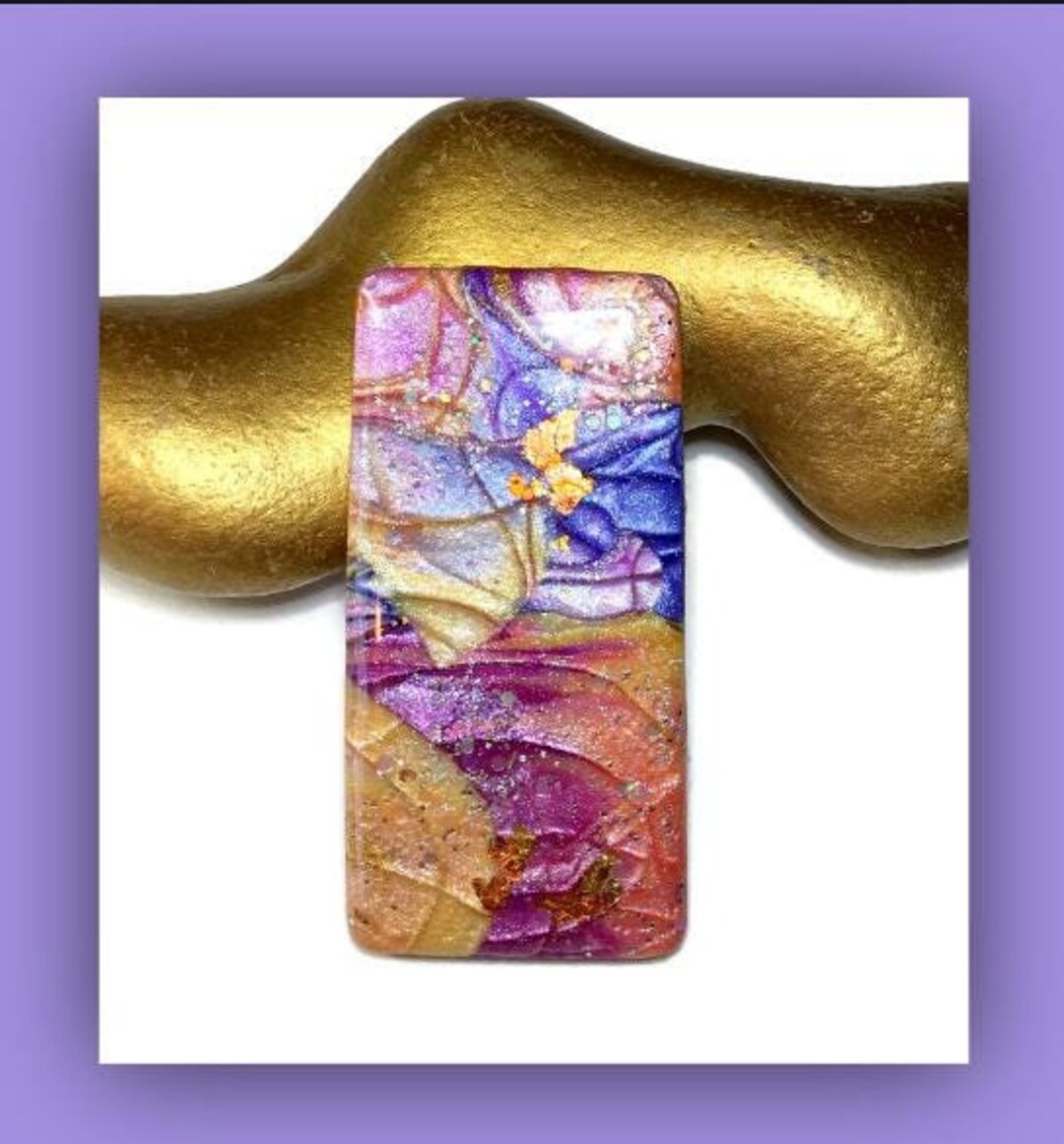 Rainbow Domino Handmade Bead Embroidery Components Polymer Clay Pendant ...