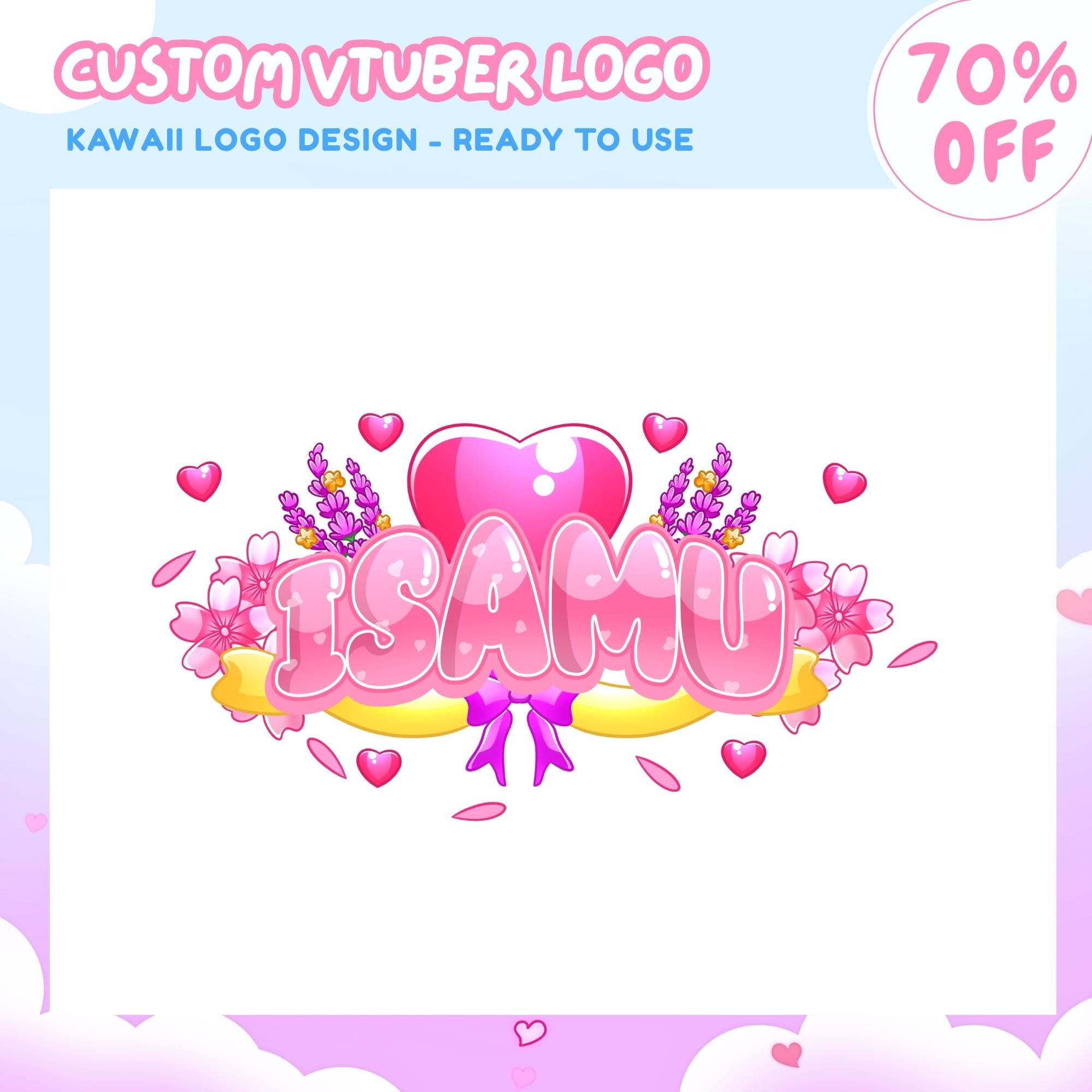 Custom Cute Vtuber Logo | Animated Logo, Cute Logo, Chibi Logo, Kawaii ...