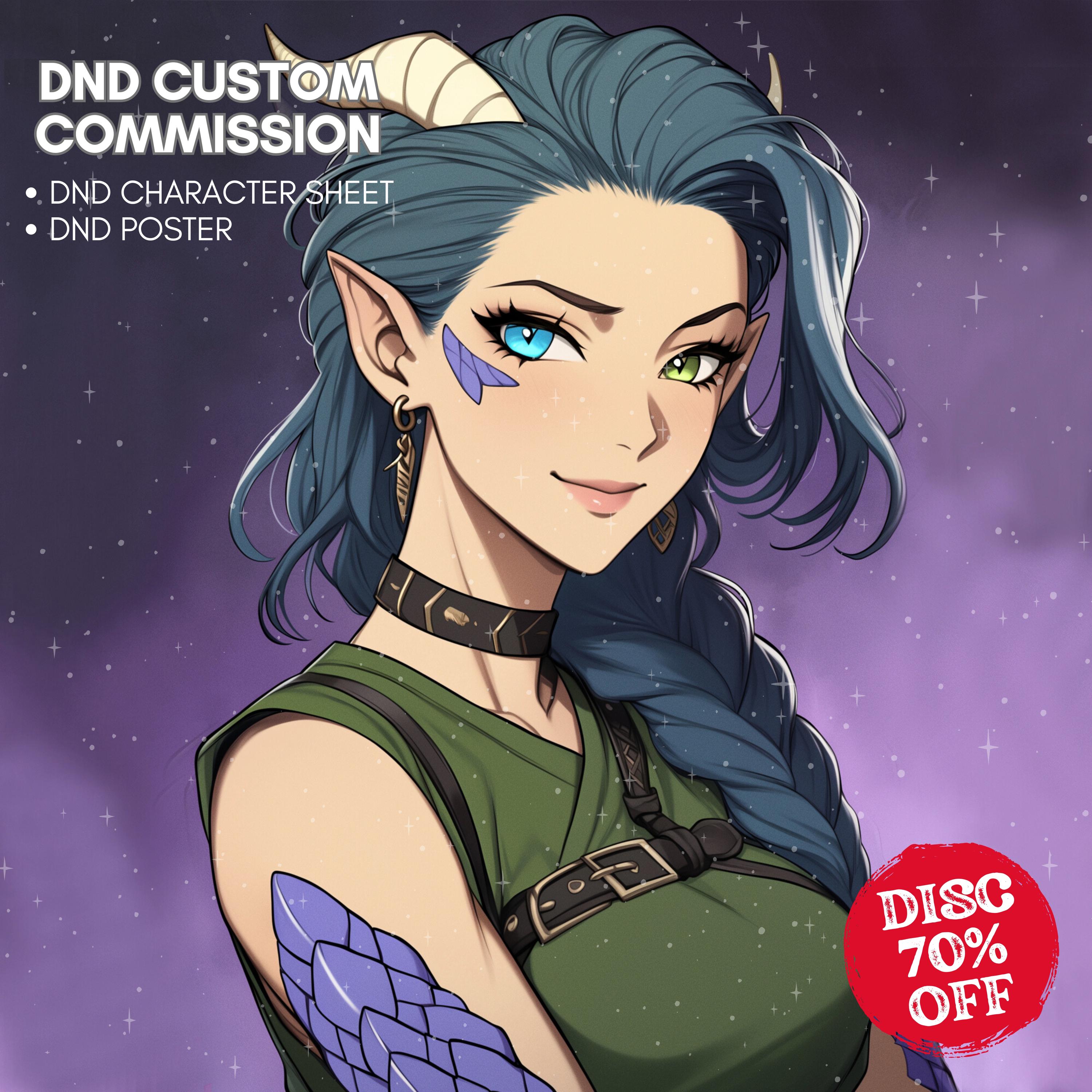 Custom DND Character Portrait Commission: Fantasy Art, Hand-drawn Game ...