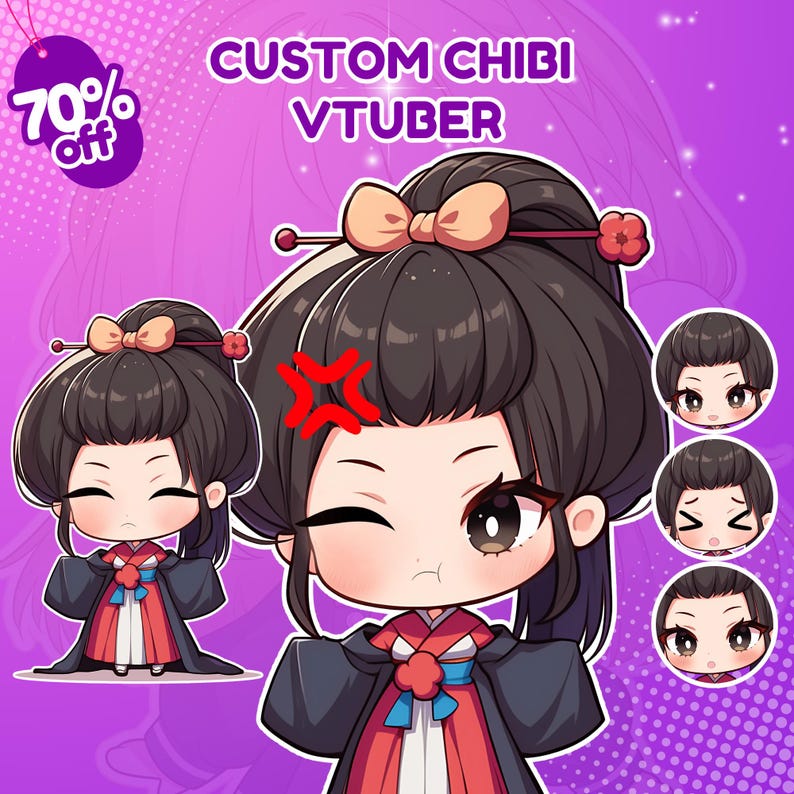 CUSTOM CHIBI VTUBER | Live2d Model, Vtuber Design, Anime Character ...