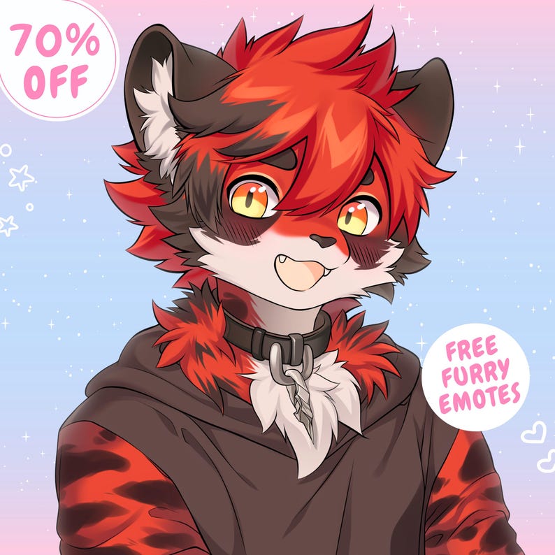 Custom Furry Art Commission | Anime Furry Headshot Icon PFP | Fursona ...