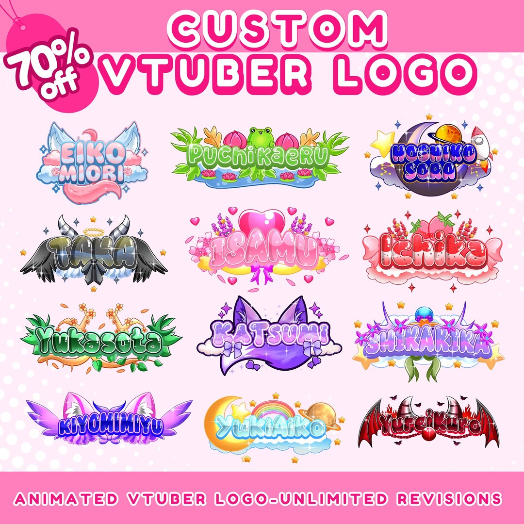 Custom Vtuber Logo Cute Logo Vtuber Kawaii Logo Animated Logo Cute ...
