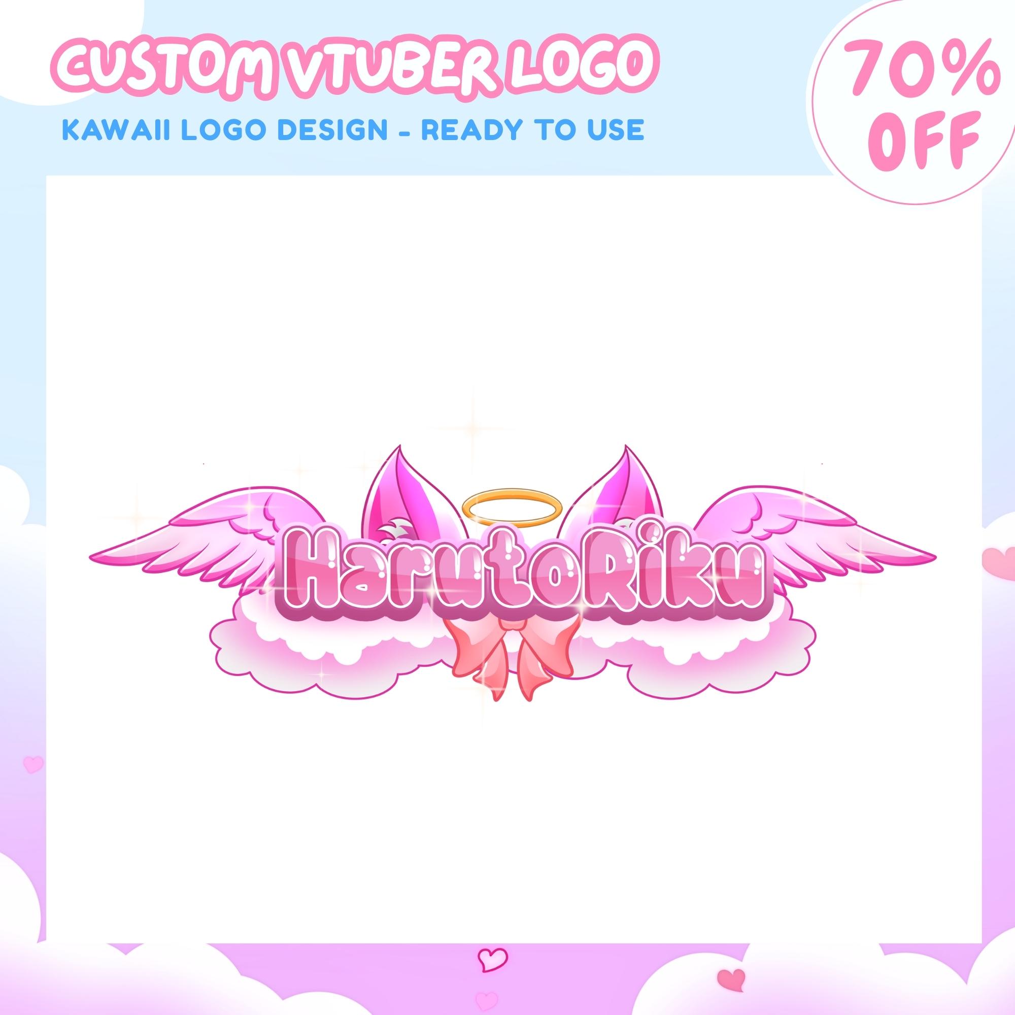 Custom Cute Vtuber Logo | Animated Logo, Cute Logo, Chibi Logo, Kawaii ...