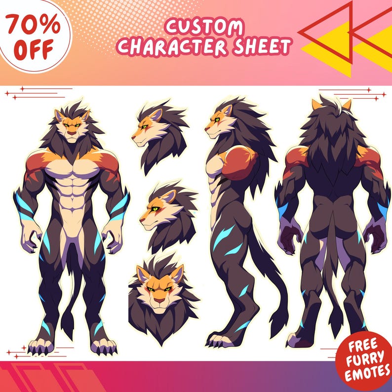 Furry Character Sheet, Furry Art, Furry Reference Sheet, Fursona Commission, Anthro Reference ...