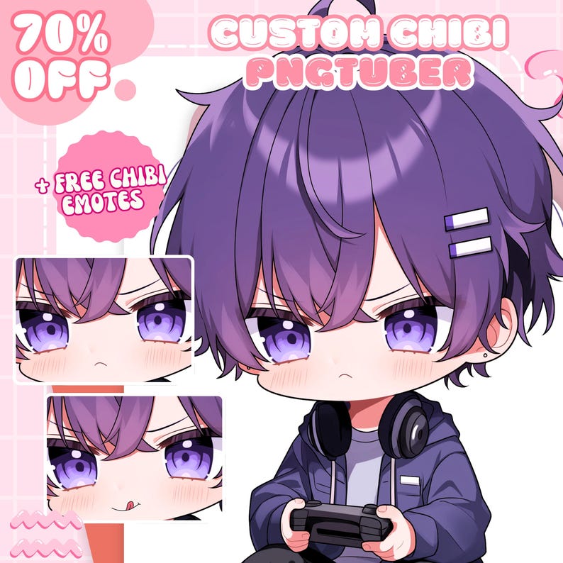Custom Chibi Pngtuber: Anime Character Commission for Twitch Stream - Etsy