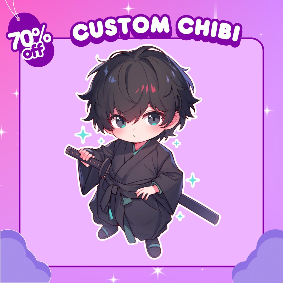CUSTOM CHIBI CHARACTER, Chibi Anime Style, Custom Chibi Commission ...