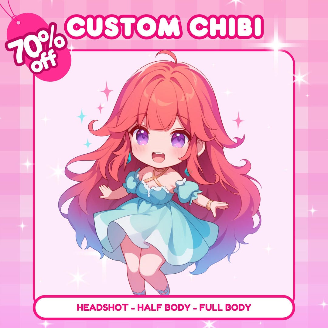 Custom Cute Chibi Anime Character Commission Cute Anime Chibi Kawai ...