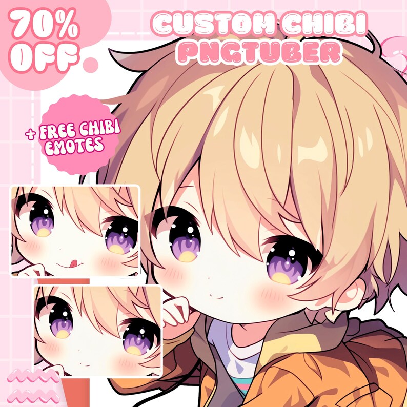 Custom Chibi Pngtuber: Anime Character Commission for Twitch Stream - Etsy