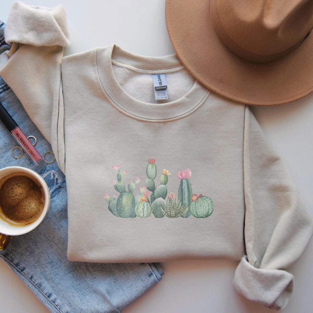 Cactus Sweatshirt Cute Cactus Design Gift for Cactus Lover Sweatshirt ...
