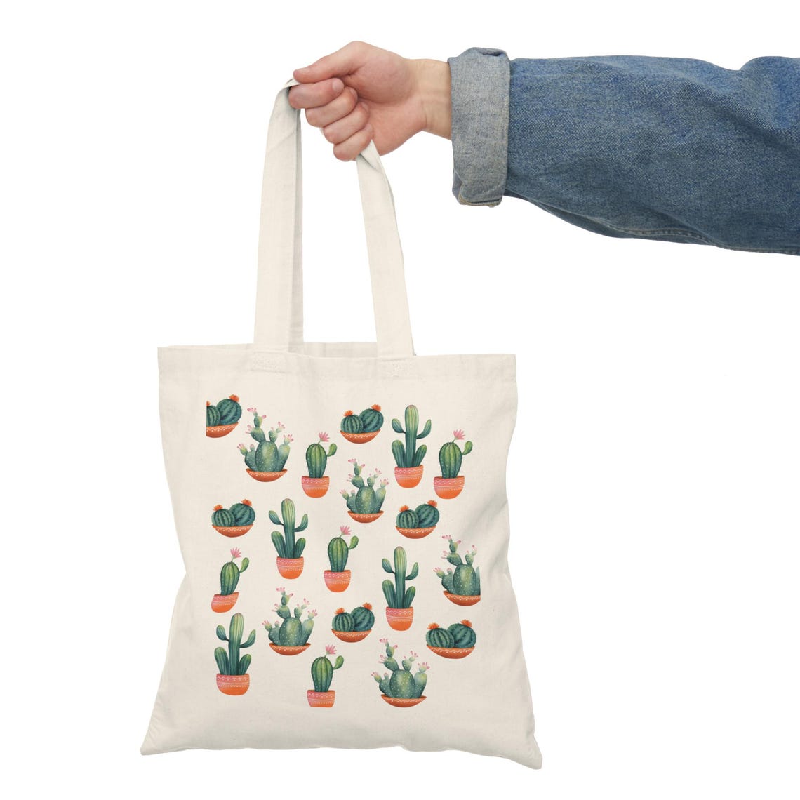 Cactus Tote Bag Cute Tote Bag Cactus Theme Gift for Friend Reusable Bag ...