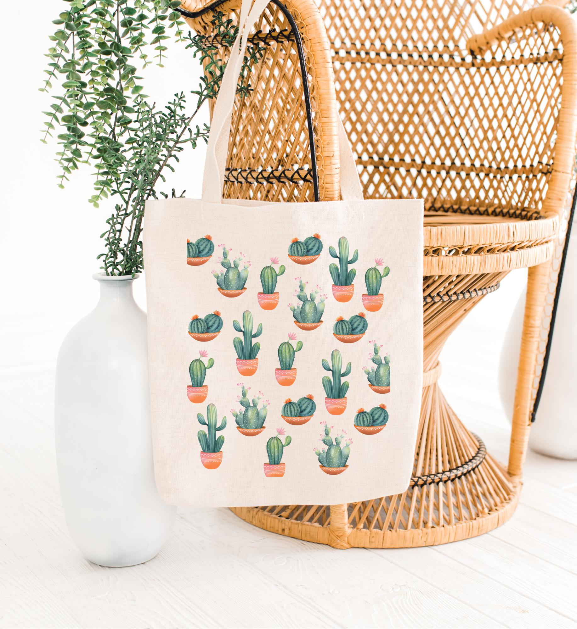 Cactus Tote Bag Cute Tote Bag Cactus Theme Gift for Friend Reusable Bag ...