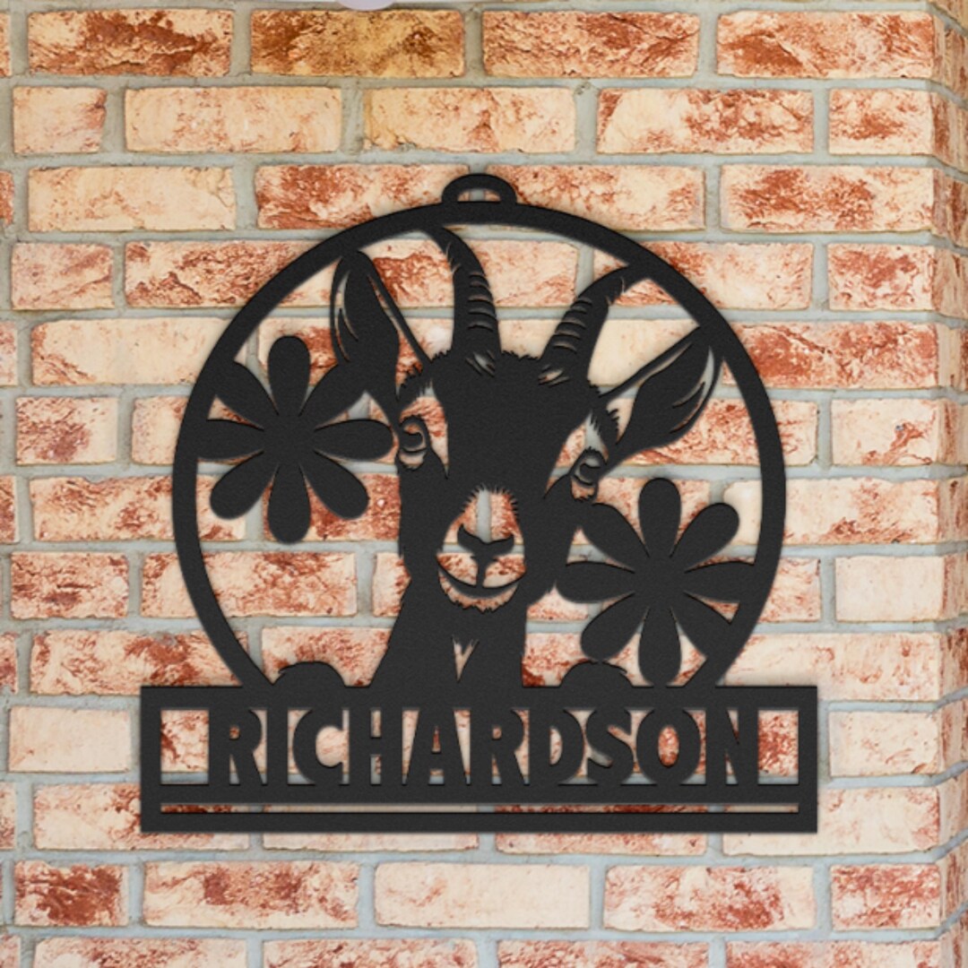 Custom Metal Sign Goat Personalized Outdoor Metal Sign Living Room Wall ...