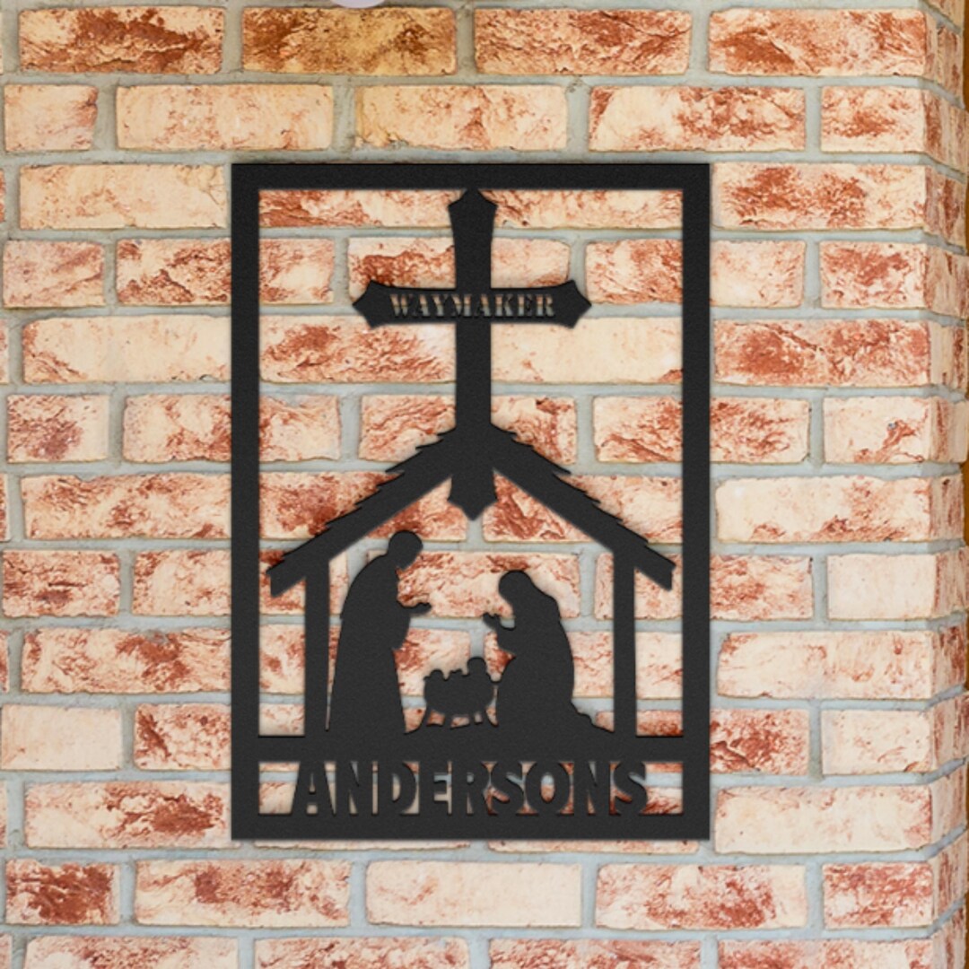 Personalized Nativity Scene Metal Sign Christian Metal Wall Art ...