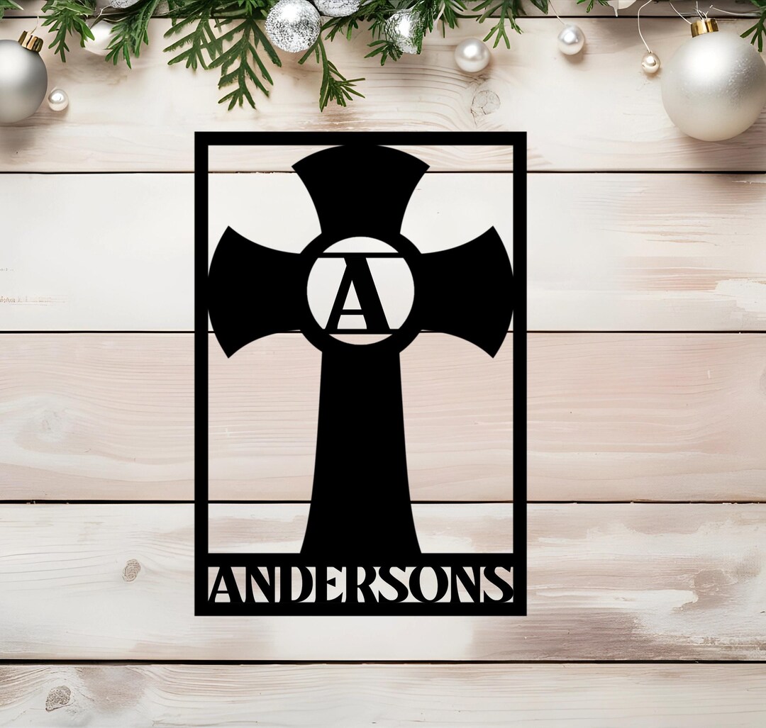 Custom Metal Sign Cross Christian Personalized Name Metal Sign ...