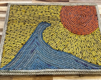 Upcycled Lobster Rope Weaving: Mini Multi Stripe. Colorful Handmade ...