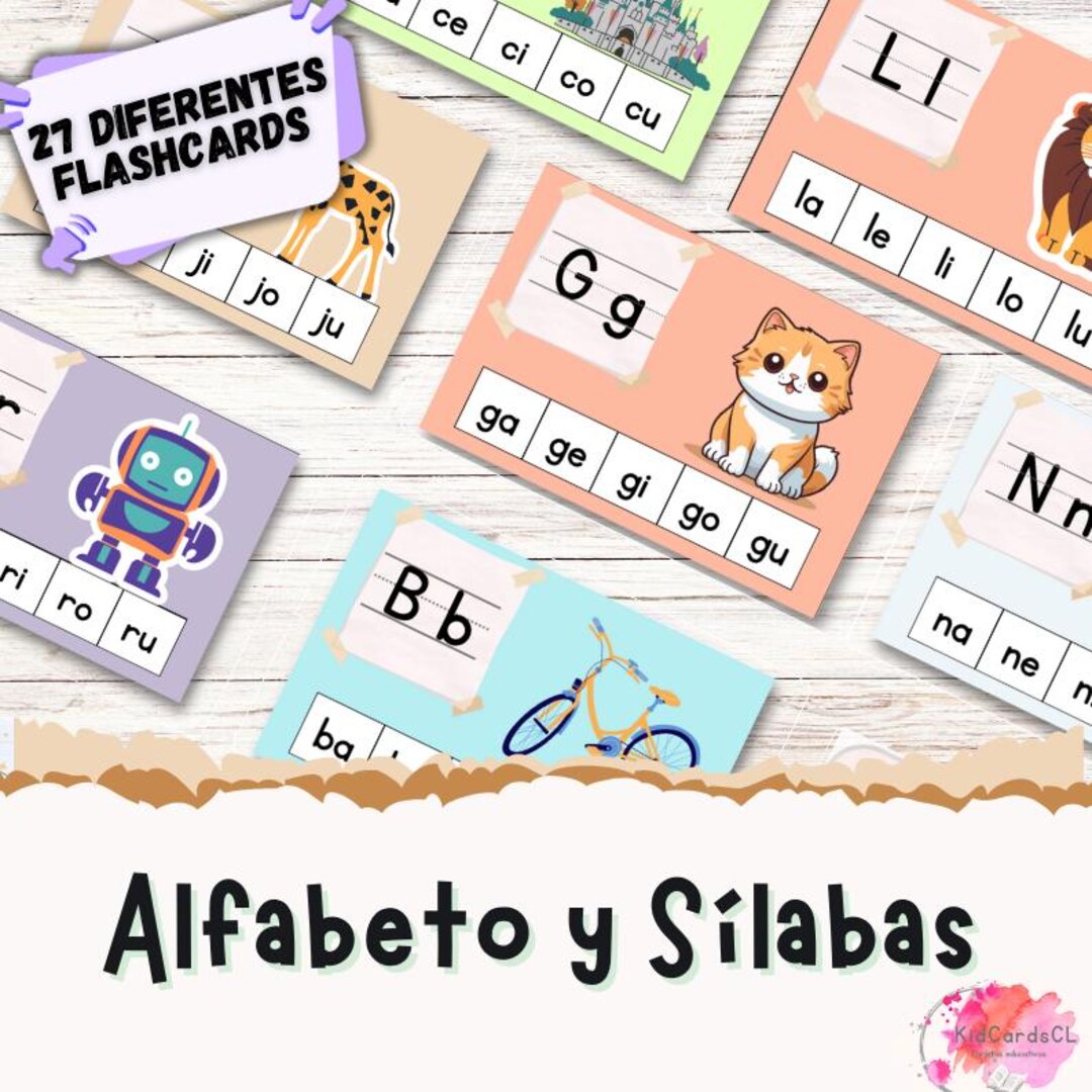 Tarjetas de Letras y sílabas, Flashcards educativas - Descarga digital ...