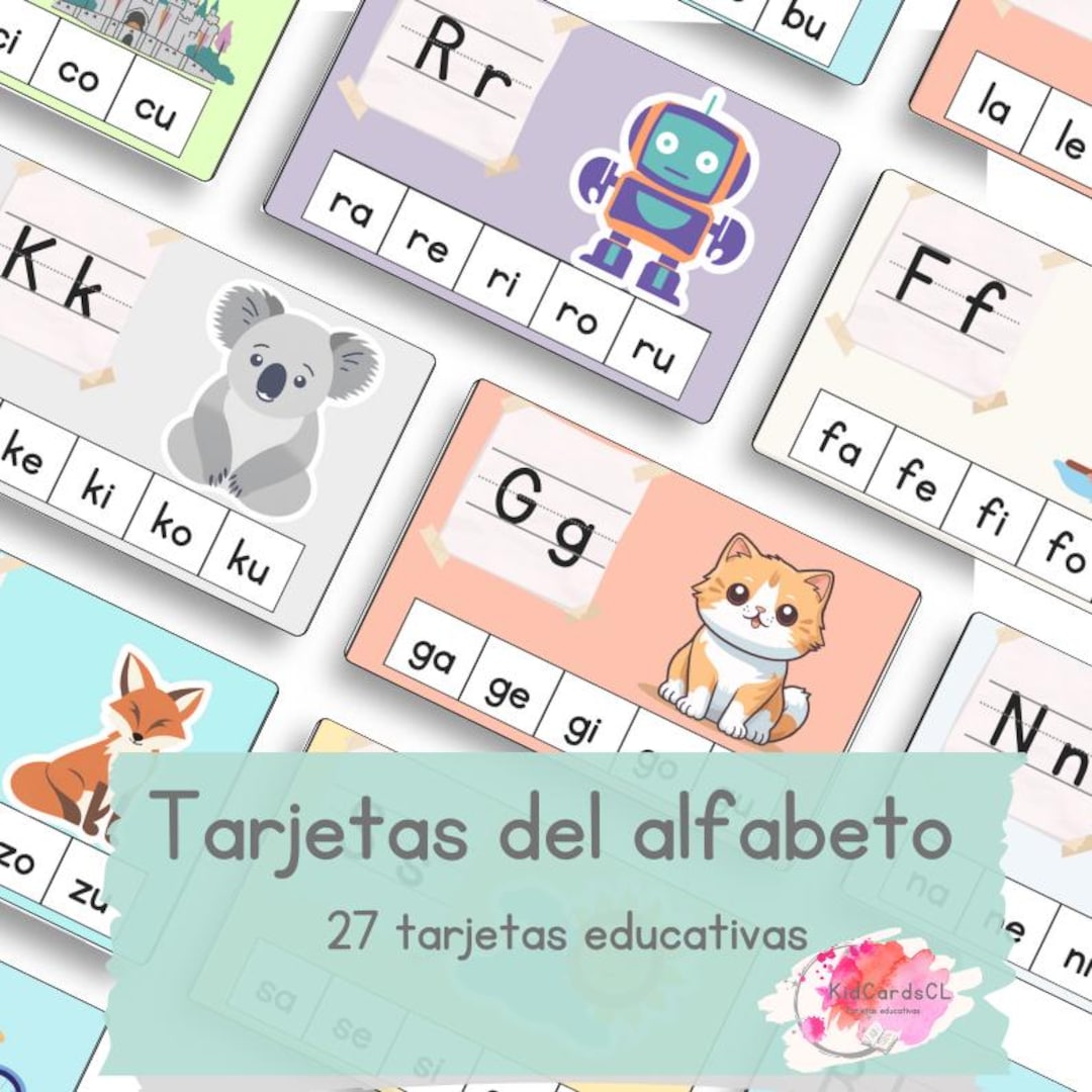 Tarjetas de Letras y silabas, Flashcards educativas Descarga digital ...