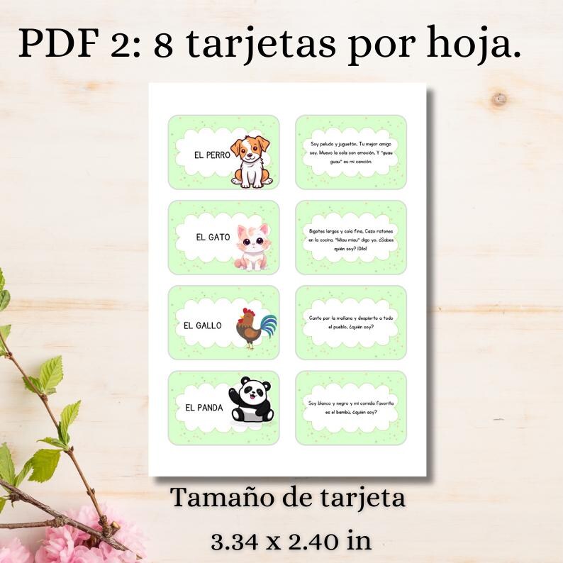 Animal Riddles, Educational Flashcards Digital Download, Printable ...