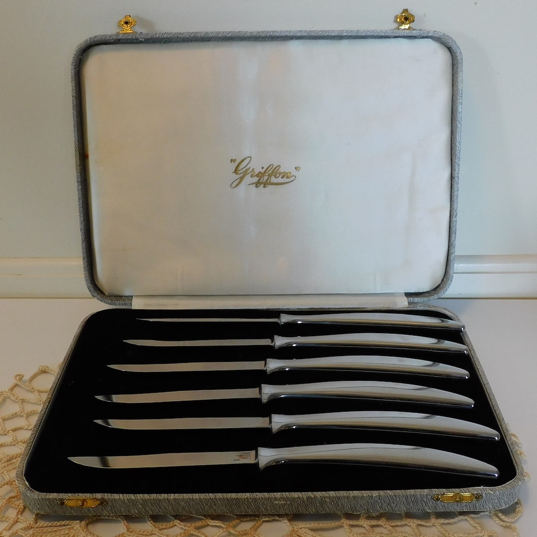 Vintage Griffon Set of 6 Steak Knives, Stainless, Made in Italy ...