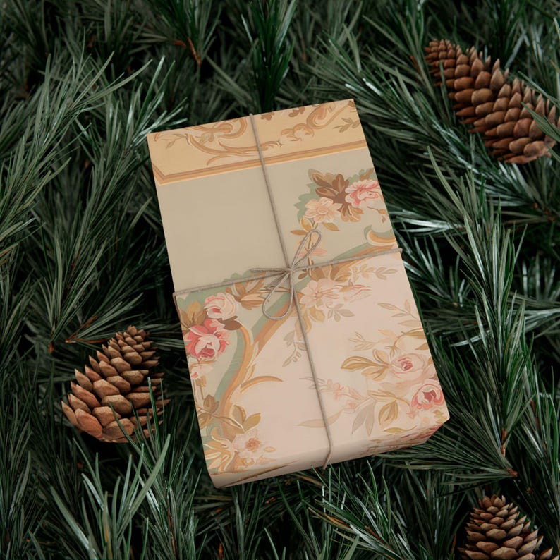 French Aubusson Tapestry Gift Wrap Paper, Antique Louis Xv-style ...