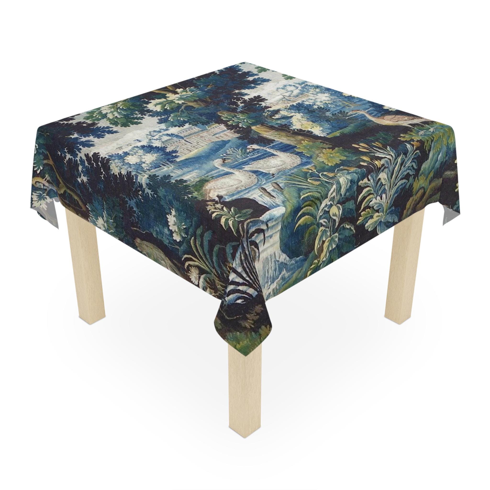 French Verdure Tapestry Tablecloth, Timeless 17th Century Design ...