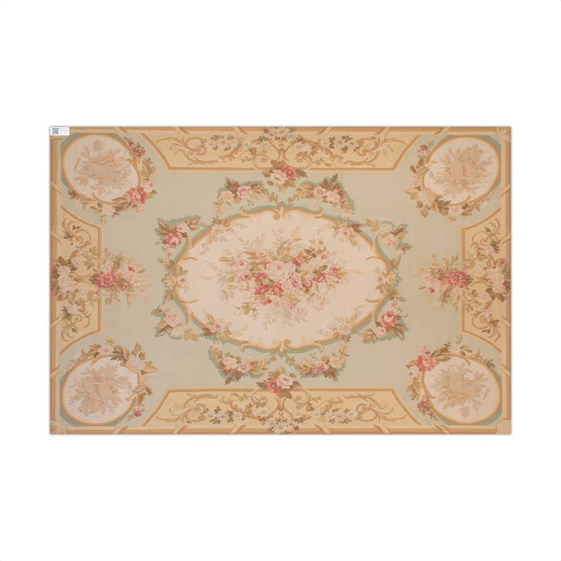 French Aubusson Tapestry Gift Wrap Paper, Antique Louis Xv-style ...