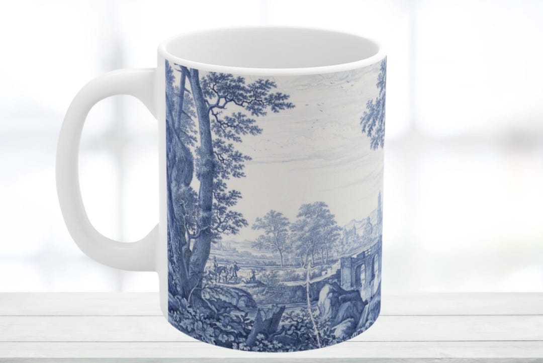 Delft Blue and White Mug, Vintage Dutch Ceramic Coffee Cup, Historic ...