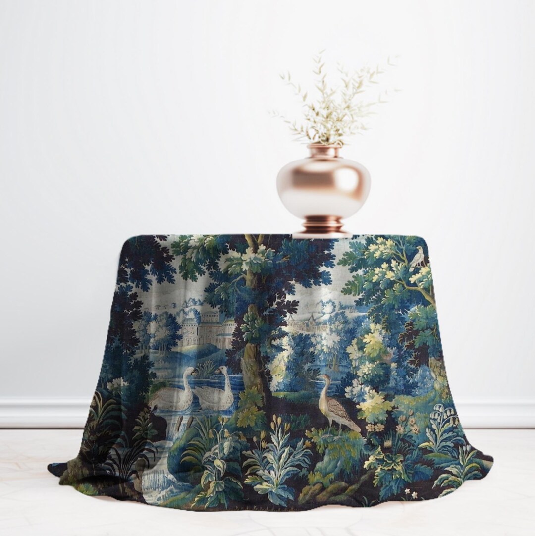 French Verdure Tapestry Tablecloth, Timeless 17th Century Design ...