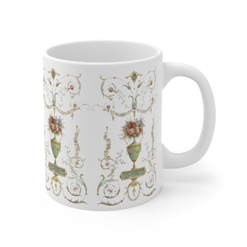 French Neoclassical Mug, Chateau Style Tea Cup, Vintage Coffee Mug ...