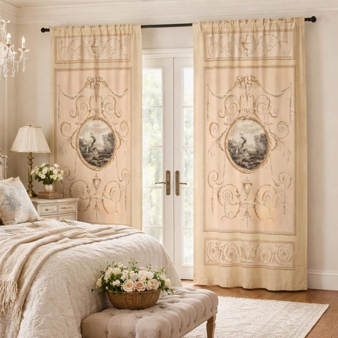 French Château Neoclassical Curtain (1 Panel): 18th Century Inspired ...