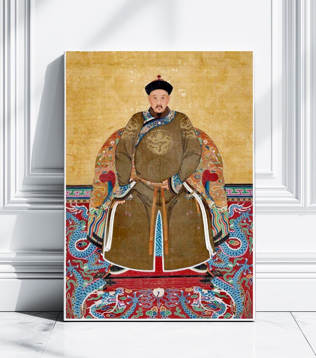 Chinese Emperor Portrait Fine Art Print, Chinoiserie Poster, Asian Wall ...