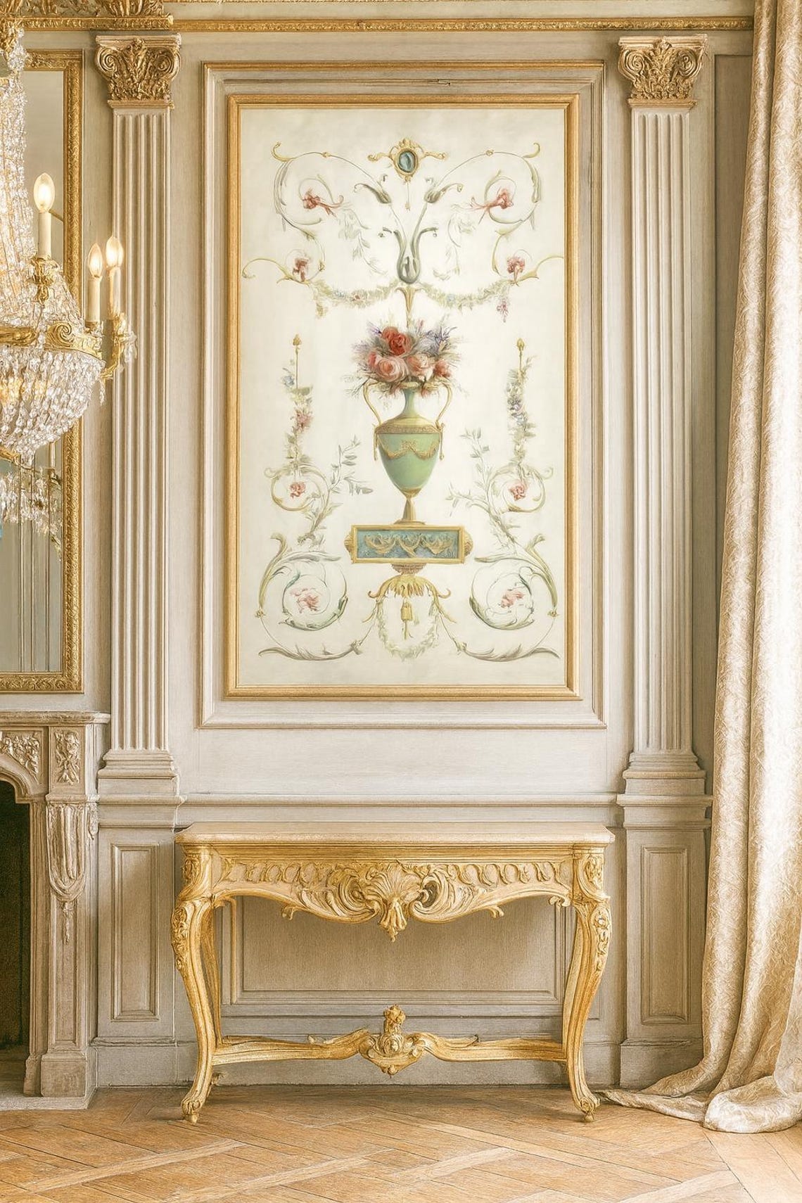 French Neoclassical Fine Art Print, 18th Century Louis XVI Château ...
