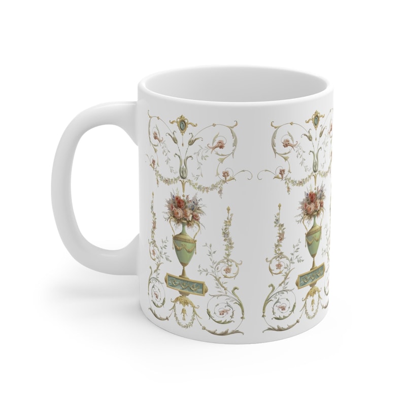 French Neoclassical Mug, Chateau Style Tea Cup, Vintage Coffee Mug ...