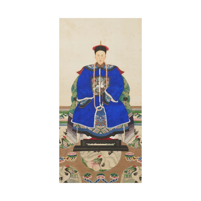 Chinese Ancestor Portrait Art Print: Qing Dynasty Nobleman - Etsy