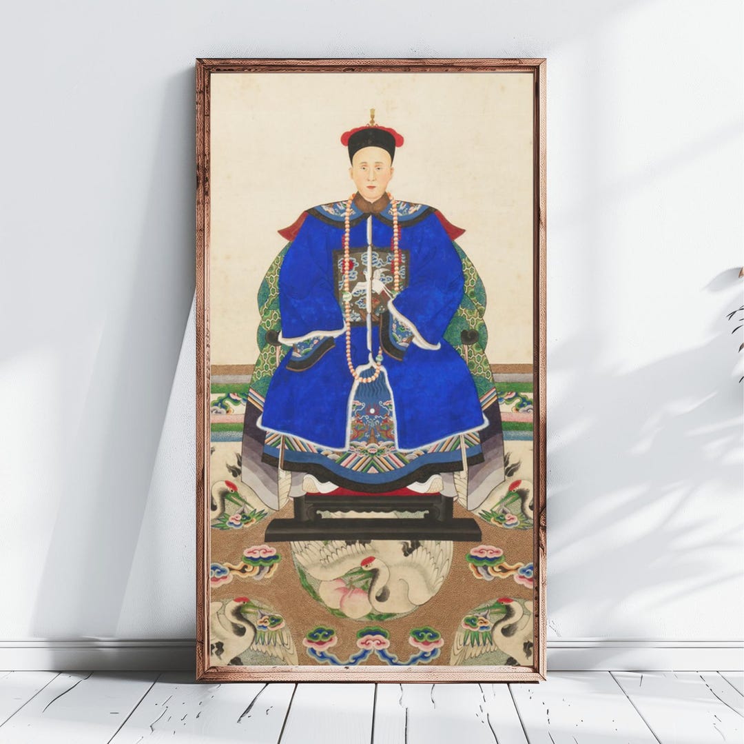 Chinese Ancestor Portrait Art Print: Qing Dynasty Nobleman - Etsy