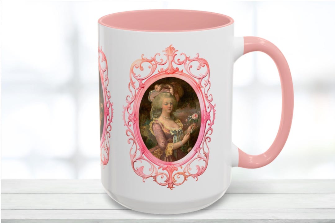 Marie Antoinette French Coffee Mug, Vintage Rococo Portrait Cup, 11 ...