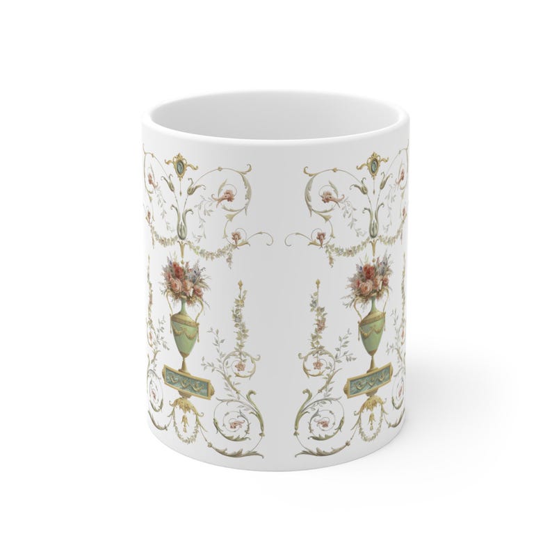 French Neoclassical Mug, Chateau Style Tea Cup, Vintage Coffee Mug ...