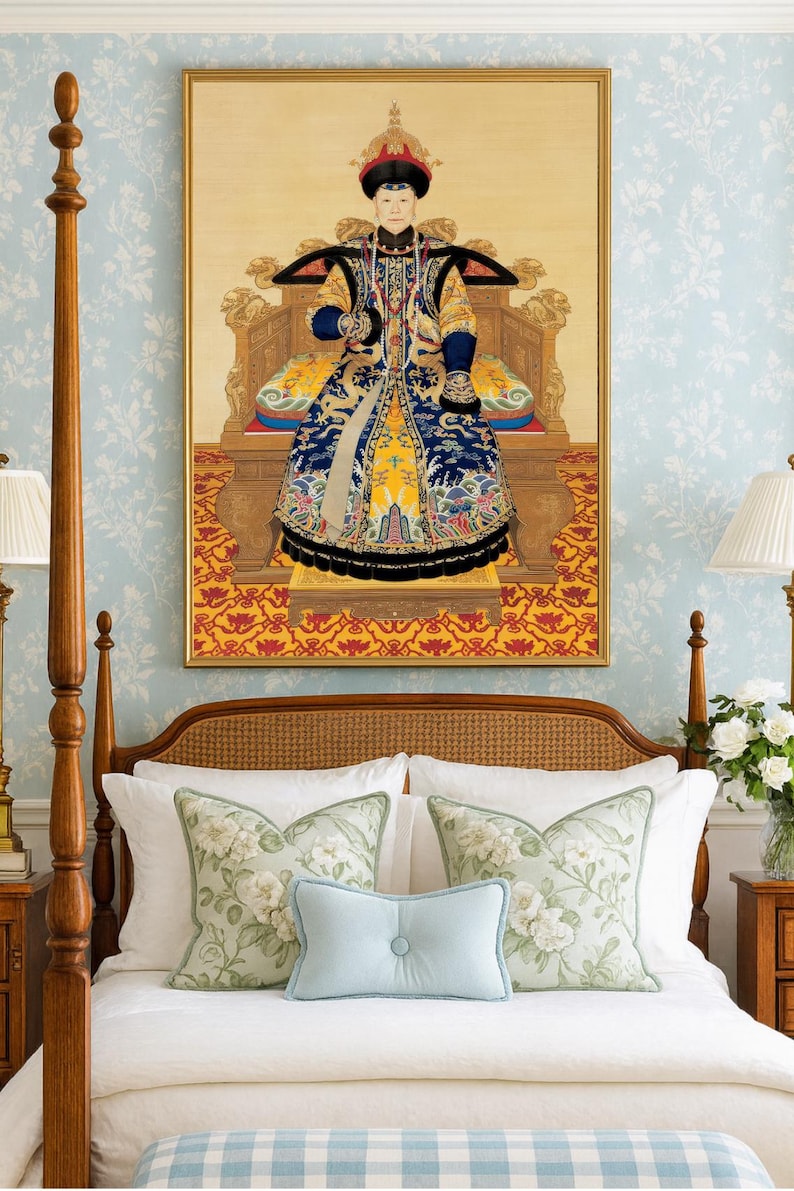 Chinese Empress Portrait Print, Antique Chinoiserie Ancestor Artwork ...