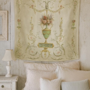 French Chateau Neoclassical Wall Hanging, Antique 100% Polyester ...