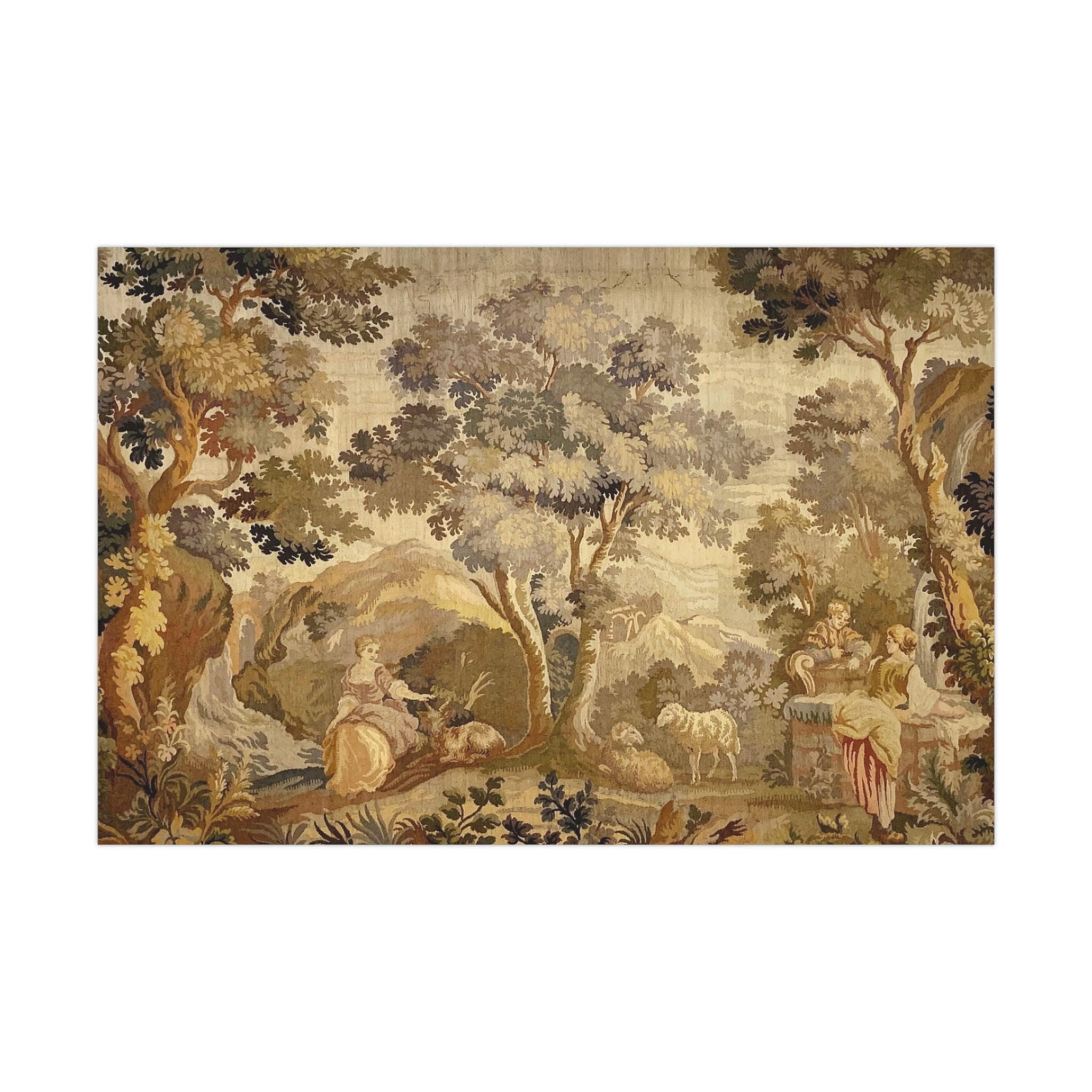 French Verdure Tapestry Gift Wrap Paper, Christmas & Holiday Wrapping ...