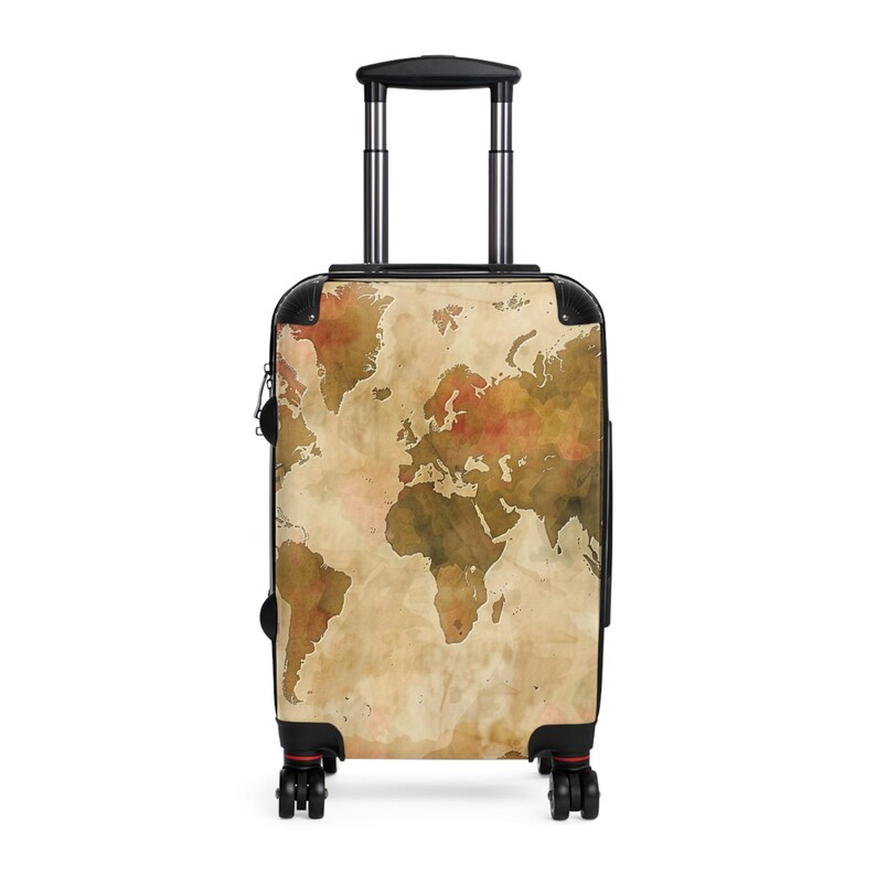 Vintage Old Maps Travel Suitcase, Retro-style Luggage for Travelers ...