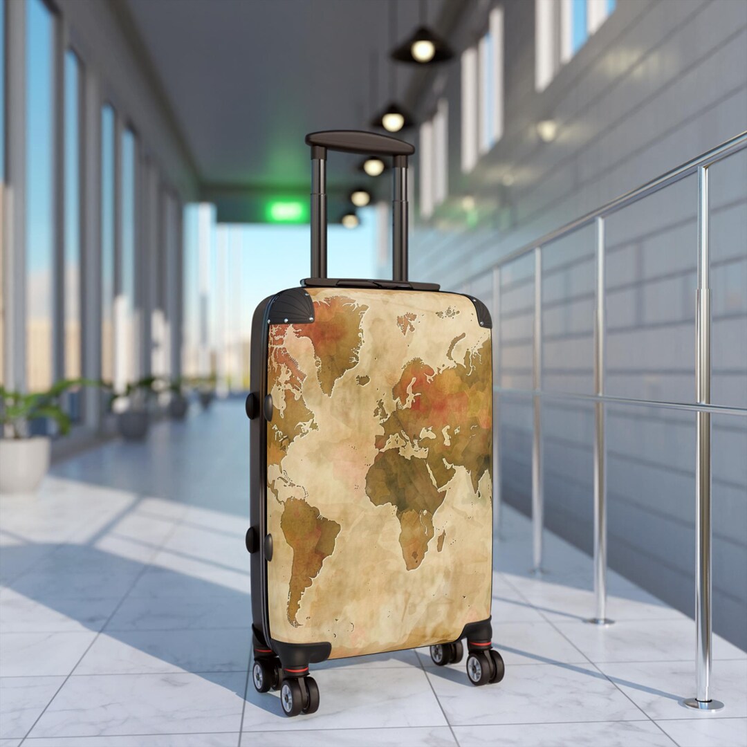 Vintage Old Maps Travel Suitcase, Retro-style Luggage for Travelers ...