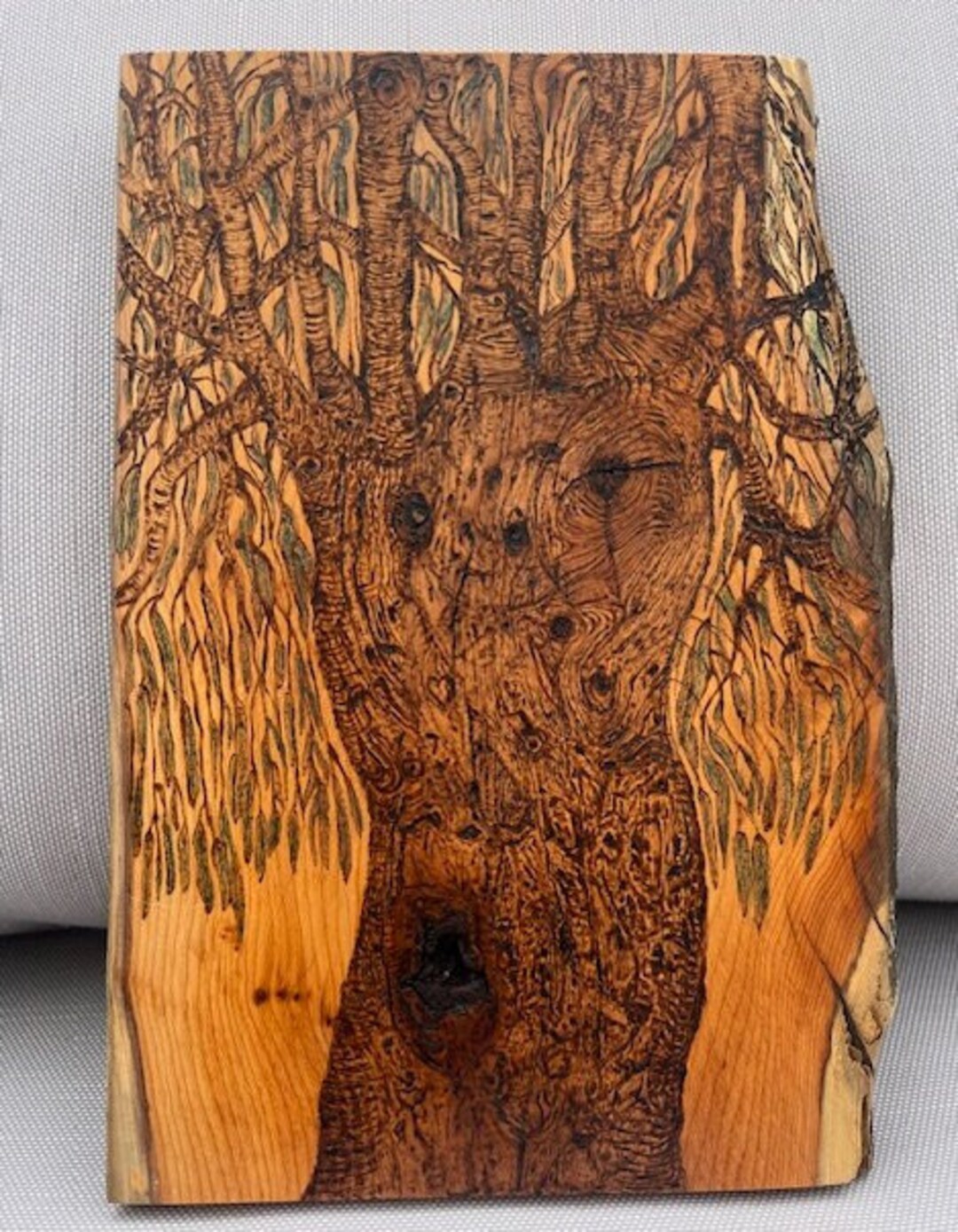 Unique Wood Burning Design Using Top Quality Yew Wood Weeping Willow ...